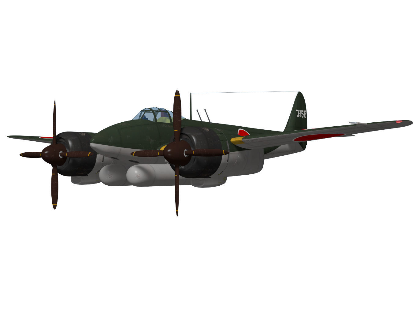 Nakajima J5N Tenrai 3D model | CGTrader