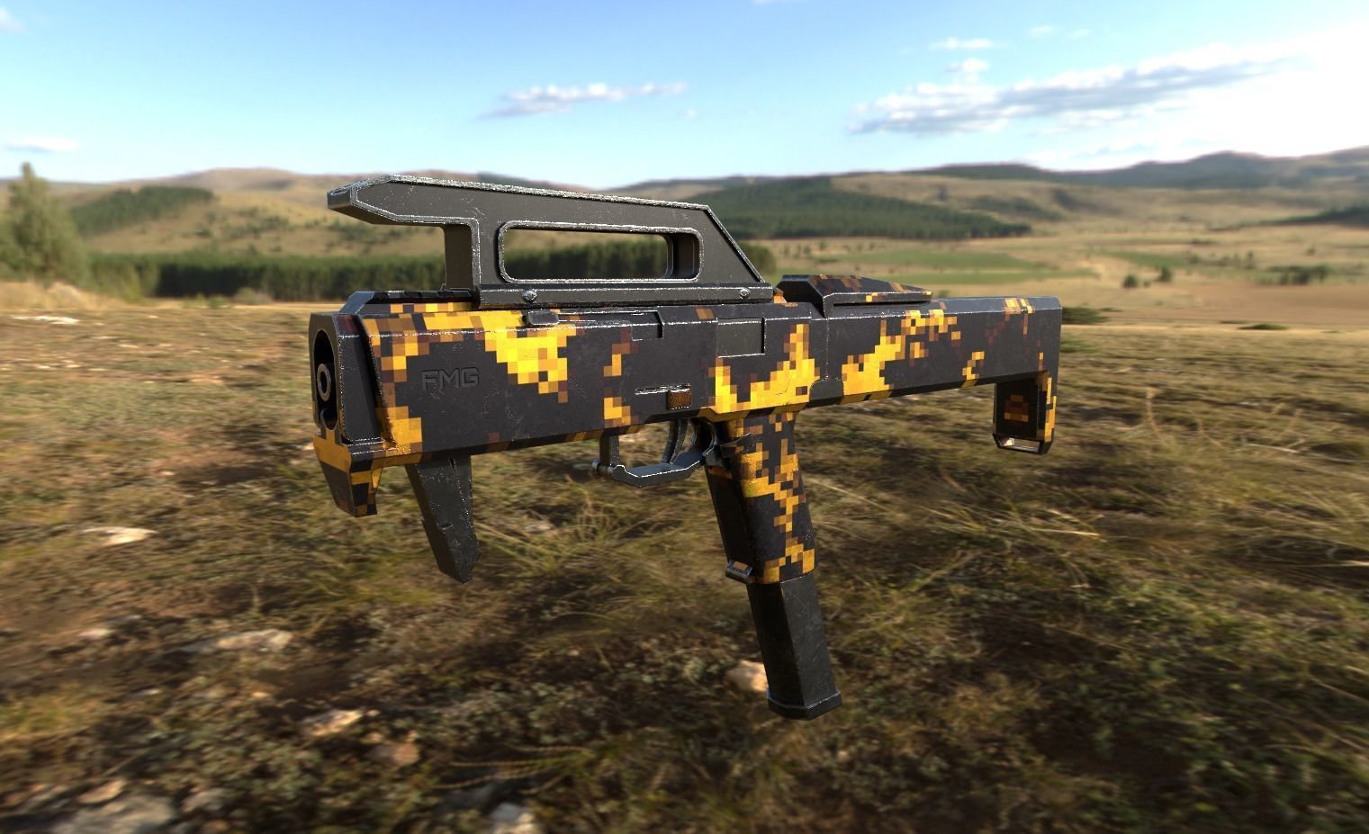 3D model FMG - Submachine Gun VR / AR / low-poly | CGTrader