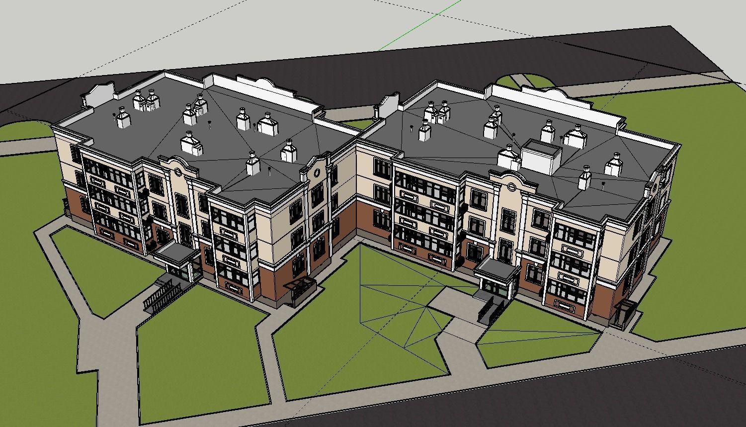 Low-rise residential building 3D model | CGTrader