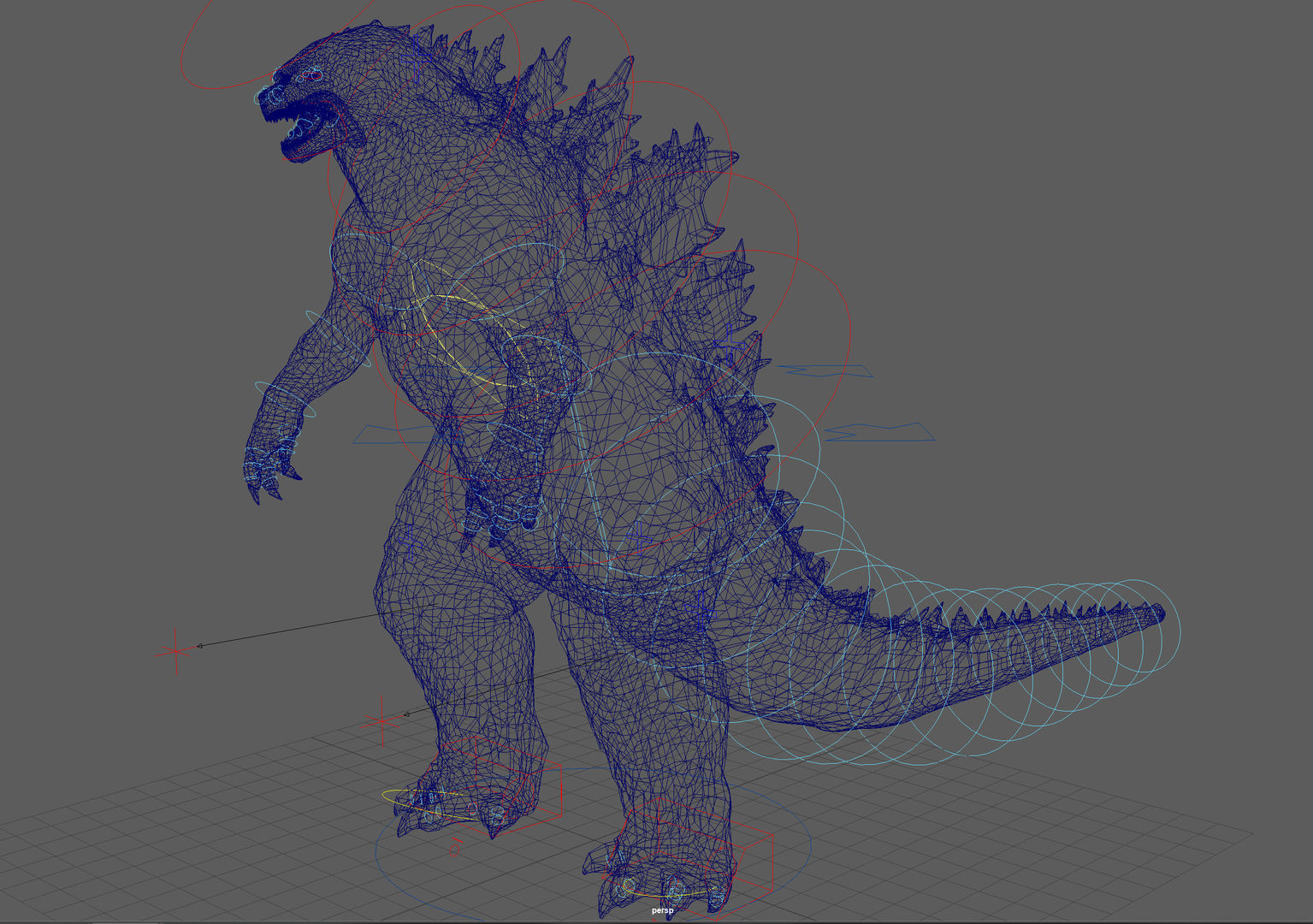 3D model Godzilla Rig model VR / AR / low-poly | CGTrader