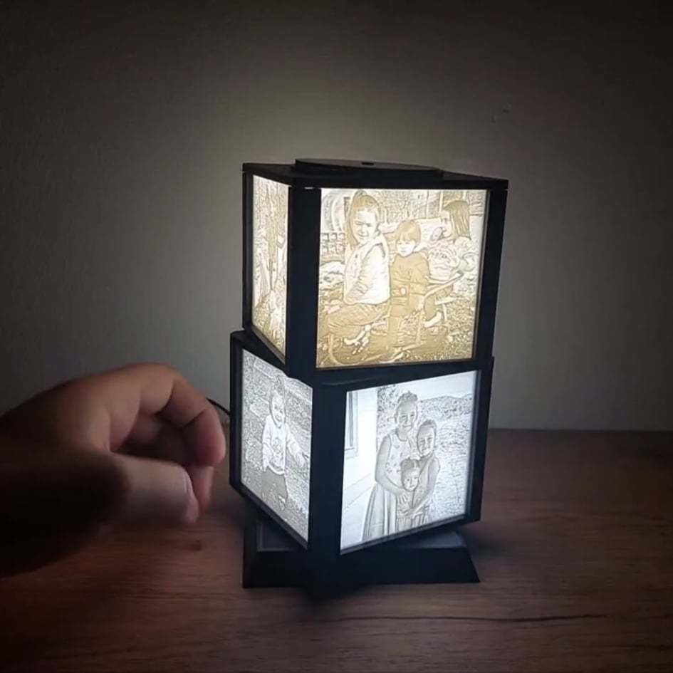 ROTATING LITHOPHANE LAMP 3D model 3D printable | CGTrader