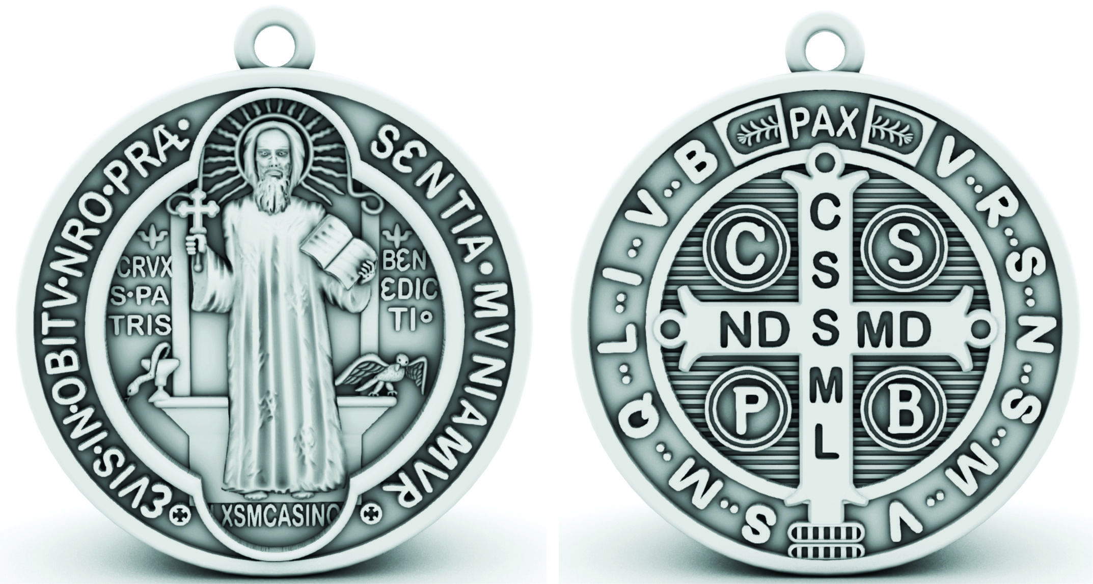 Saint Benedict - Sao Bento Pendant Pingente 3D model 3D printable ...