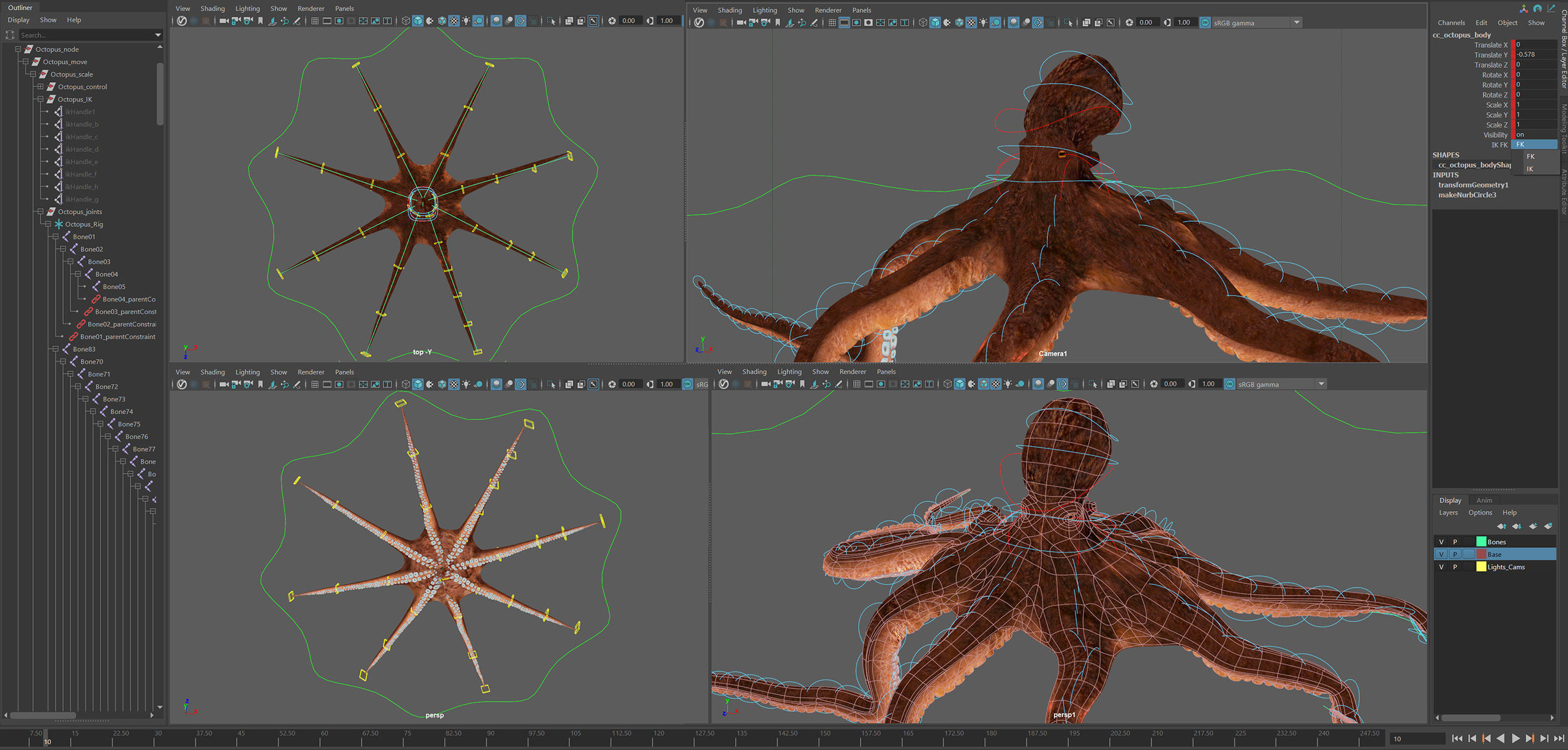 3D model Animated Octopus v2 VR / AR / low-poly rigged animated | CGTrader