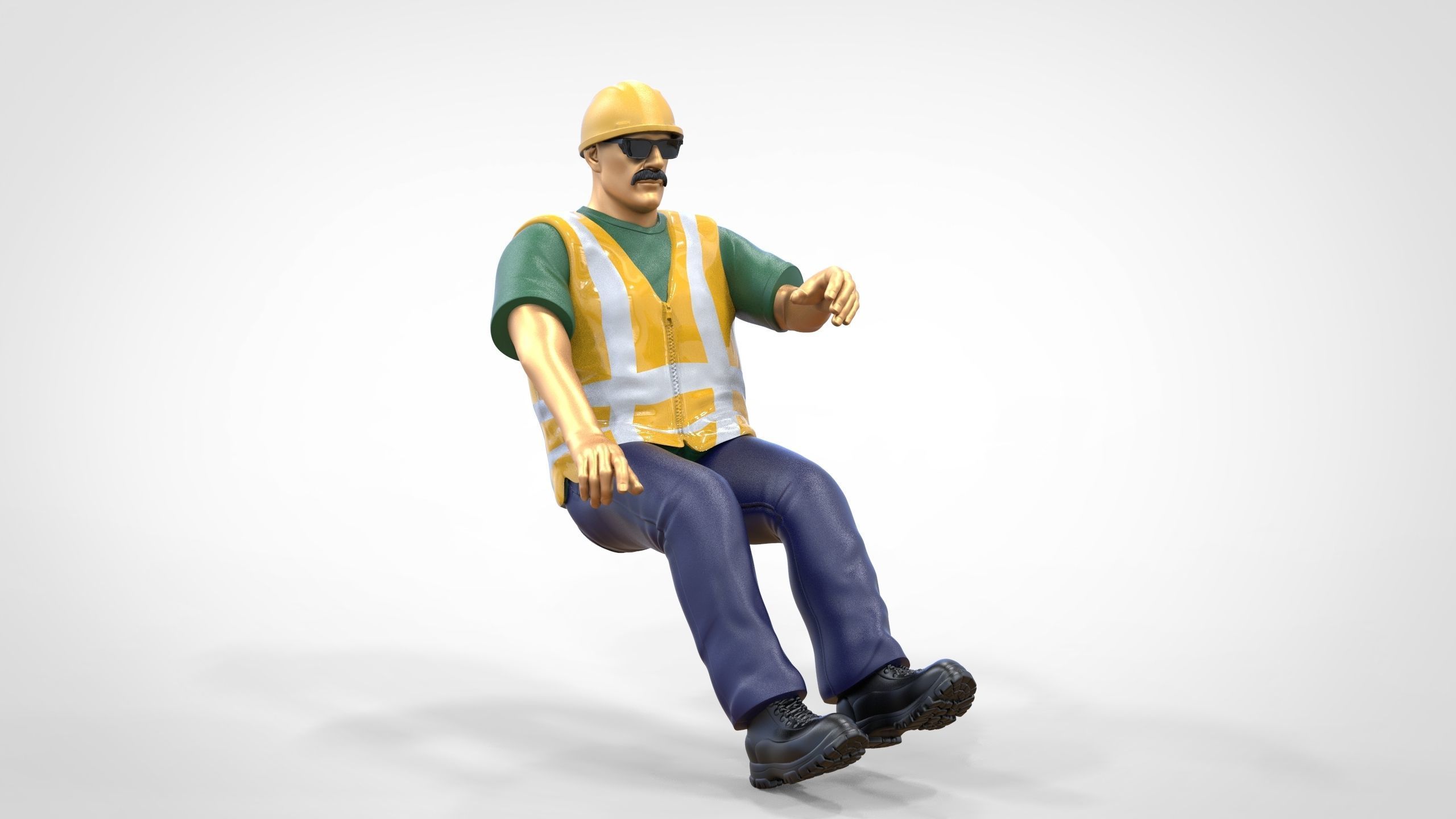 N5 construction worker driving 3D model 3D printable | CGTrader