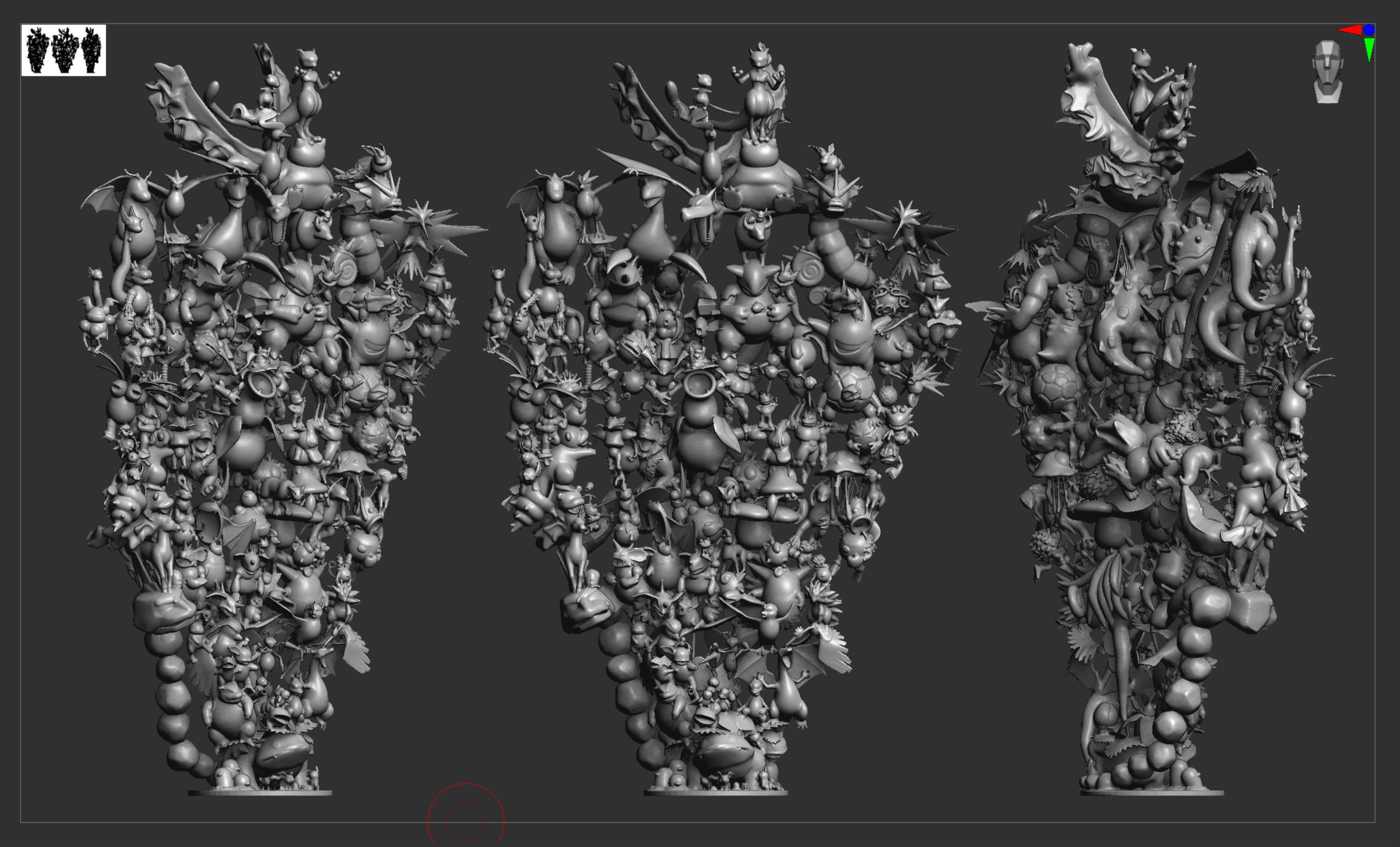 All 151 first generation Kanto Pokemon posed together 3D model 3D ...