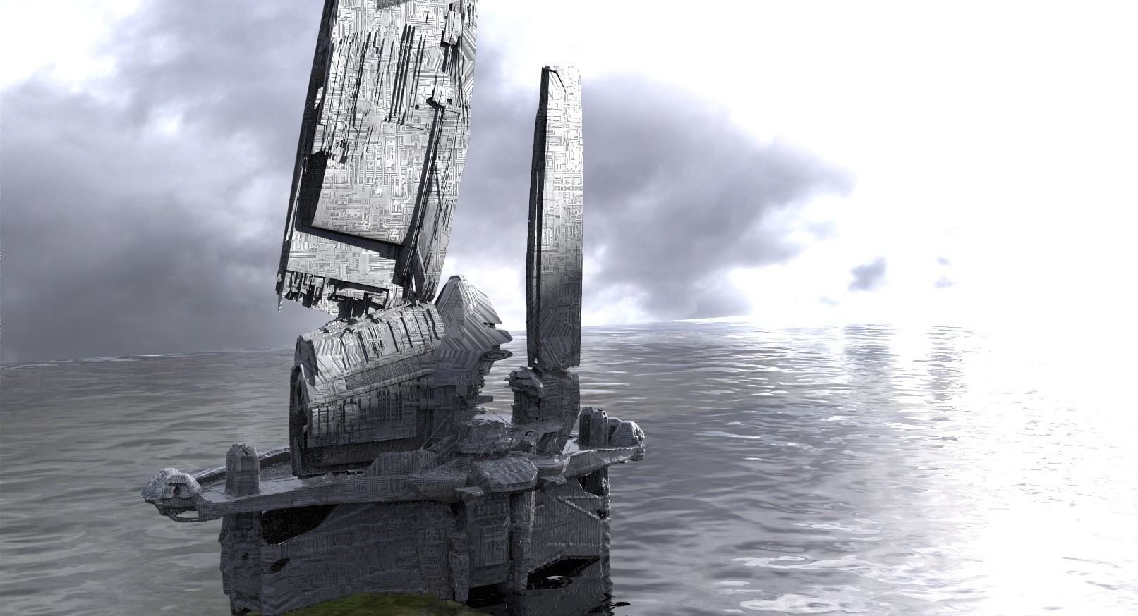 Halo Forerunner Inspired Tower 4 3D model | CGTrader