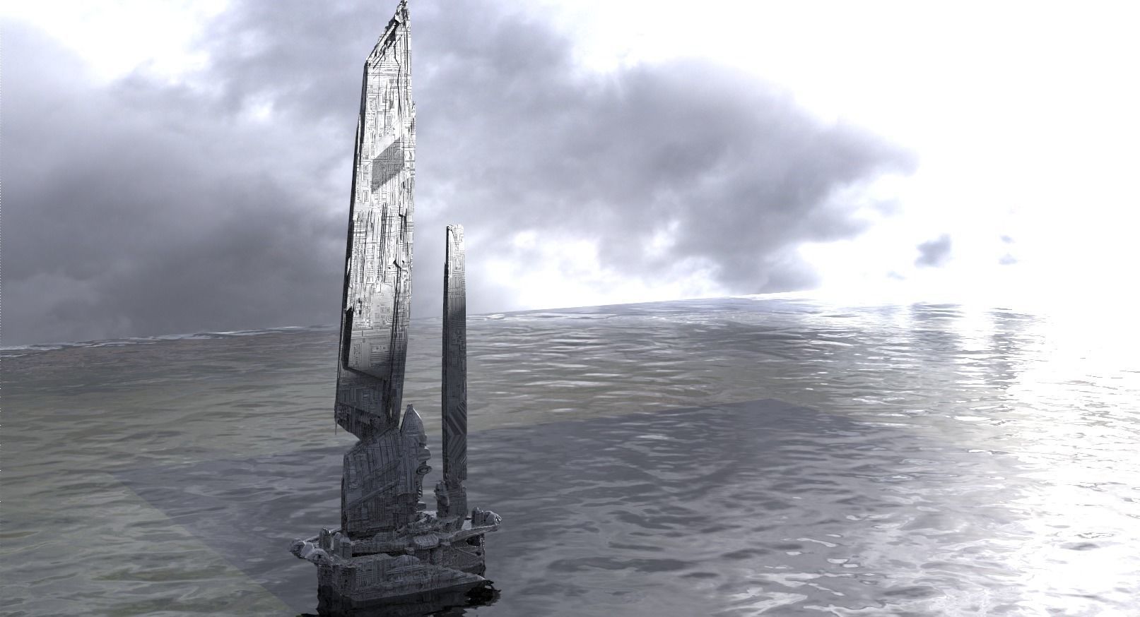 Halo Forerunner Inspired Alien Tower 3D model | CGTrader