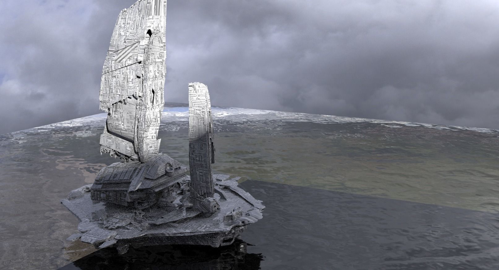 Halo Forerunner Inspired Alien Tower 4 3D model | CGTrader