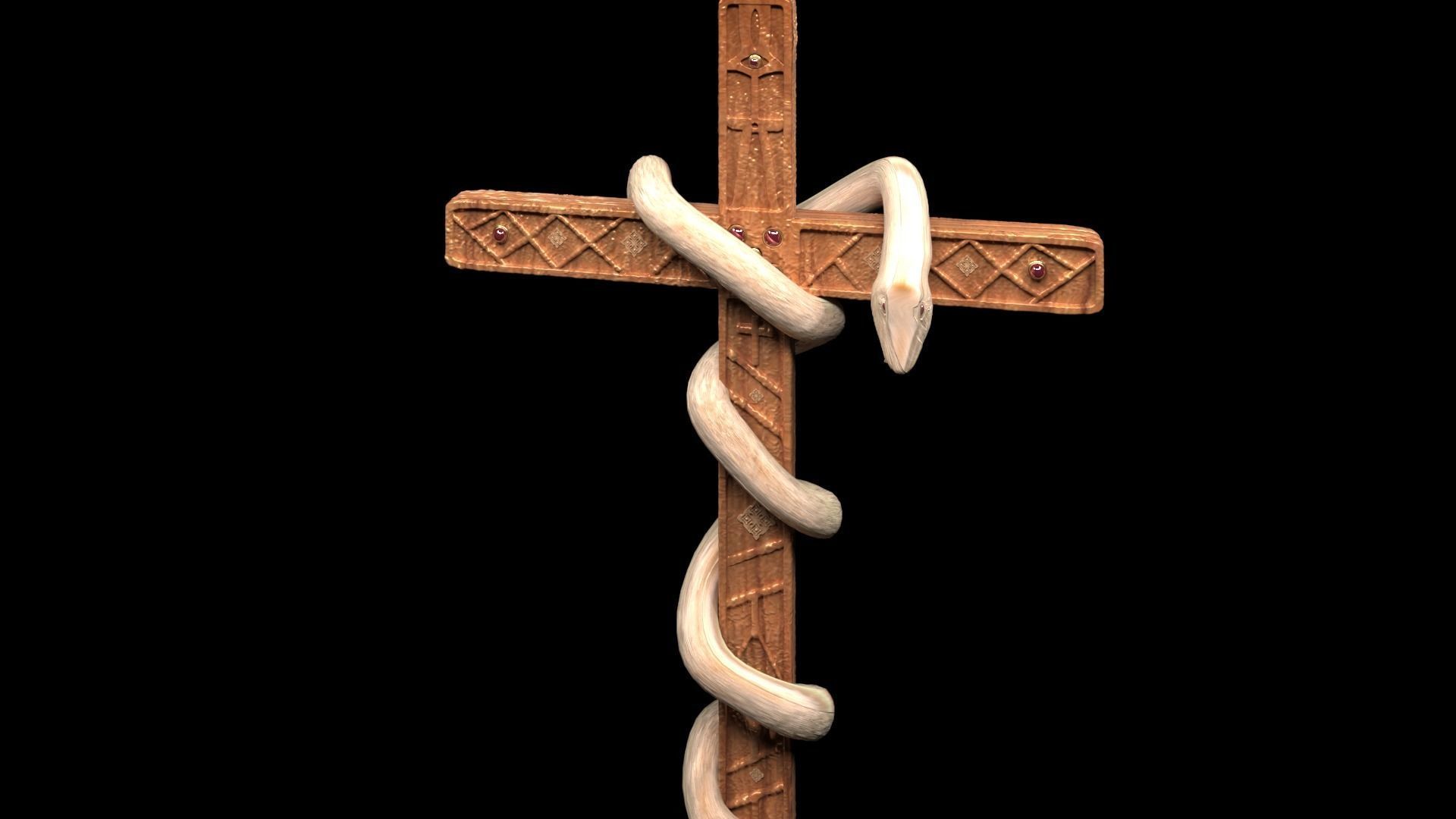 cross and snake 3D model | CGTrader