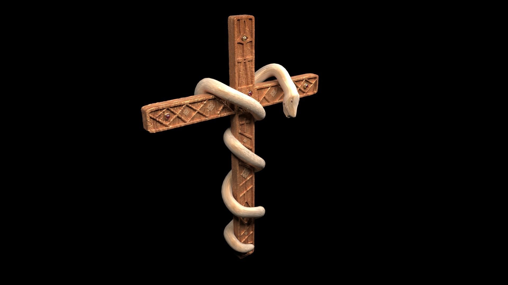 cross and snake 3D model | CGTrader