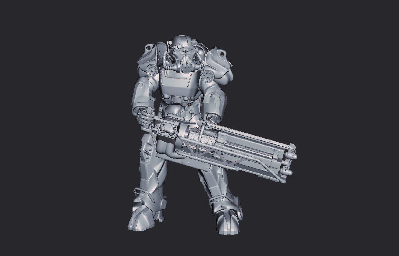 fallout t-60 power armor 3D model 3D printable | CGTrader