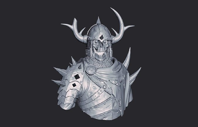 razduun the dead lord skeleton bust 3D model 3D printable | CGTrader