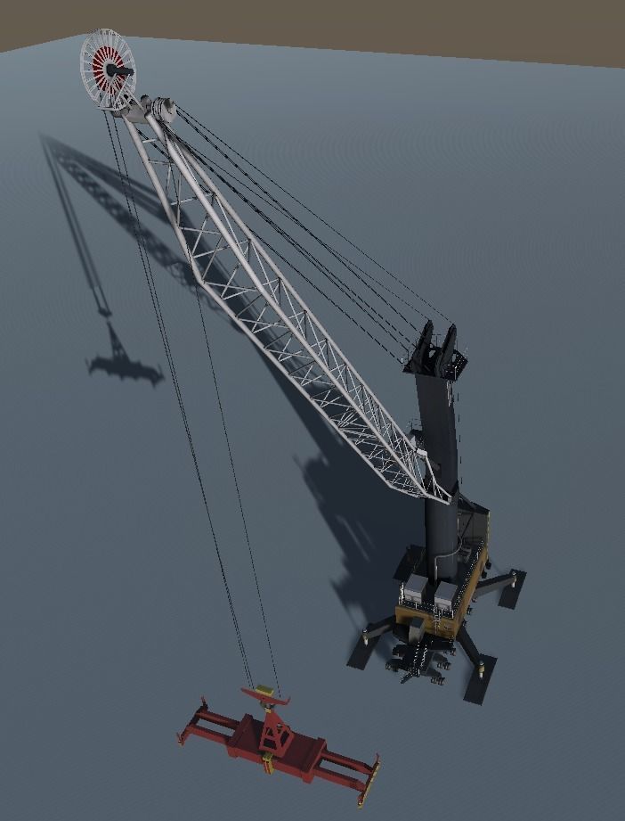 3D model Liebherr LHM 500 Mobile Harbour Crane low-poly 3d model VR ...
