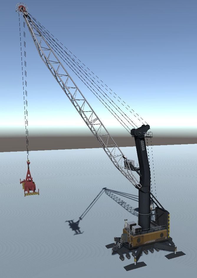 3D model Liebherr LHM 500 Mobile Harbour Crane low-poly 3d model VR ...