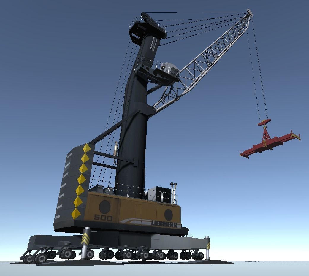 3D model Liebherr LHM 500 Mobile Harbour Crane low-poly 3d model VR ...
