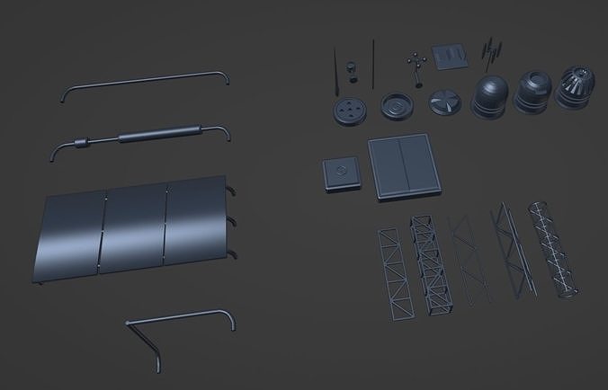 A set of 23 parts for a spaceship 3D model | CGTrader