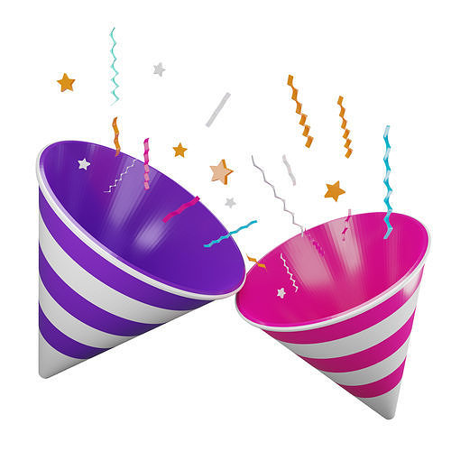 3D model Colorful Confetti Icon VR / AR / low-poly | CGTrader