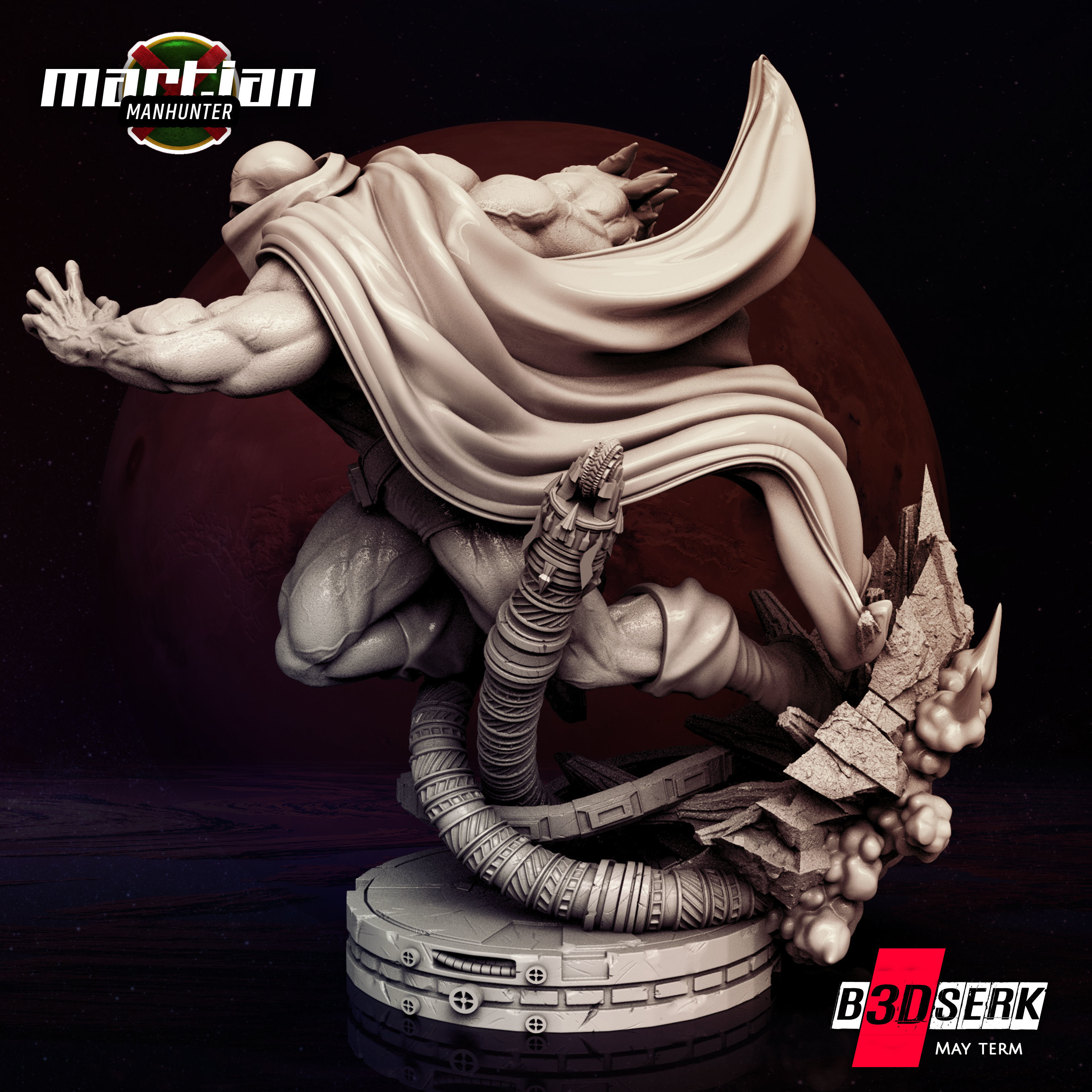 B3DSERK May Term Martian Manhunter Sculpture for 3d printing 3D model ...