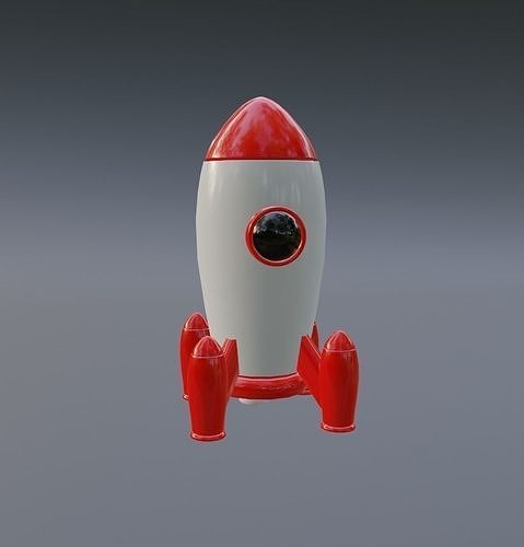 Cartoon Rocket Low-poly 3d model 3D model | CGTrader