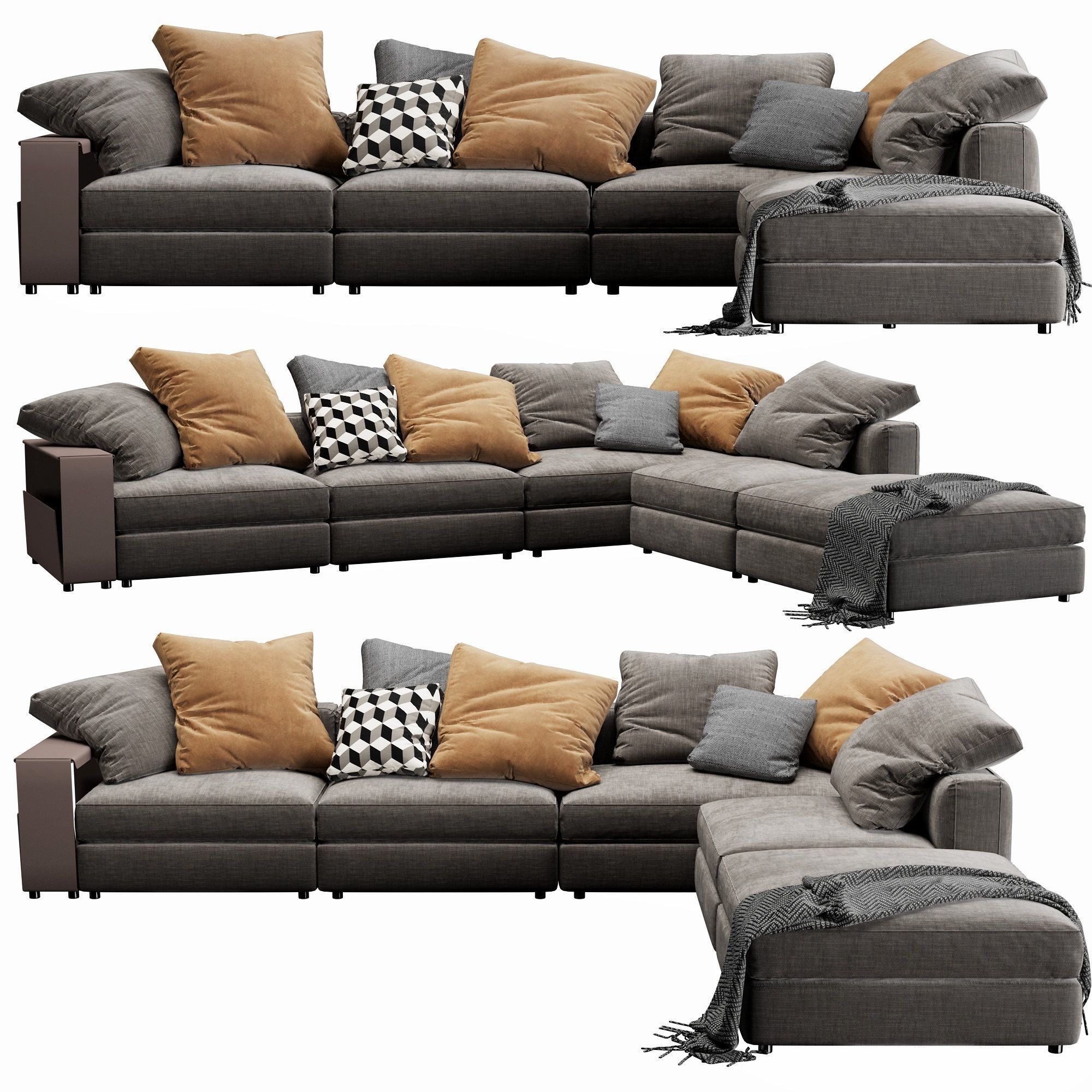 Flexform Harper Sectional 3D model | CGTrader