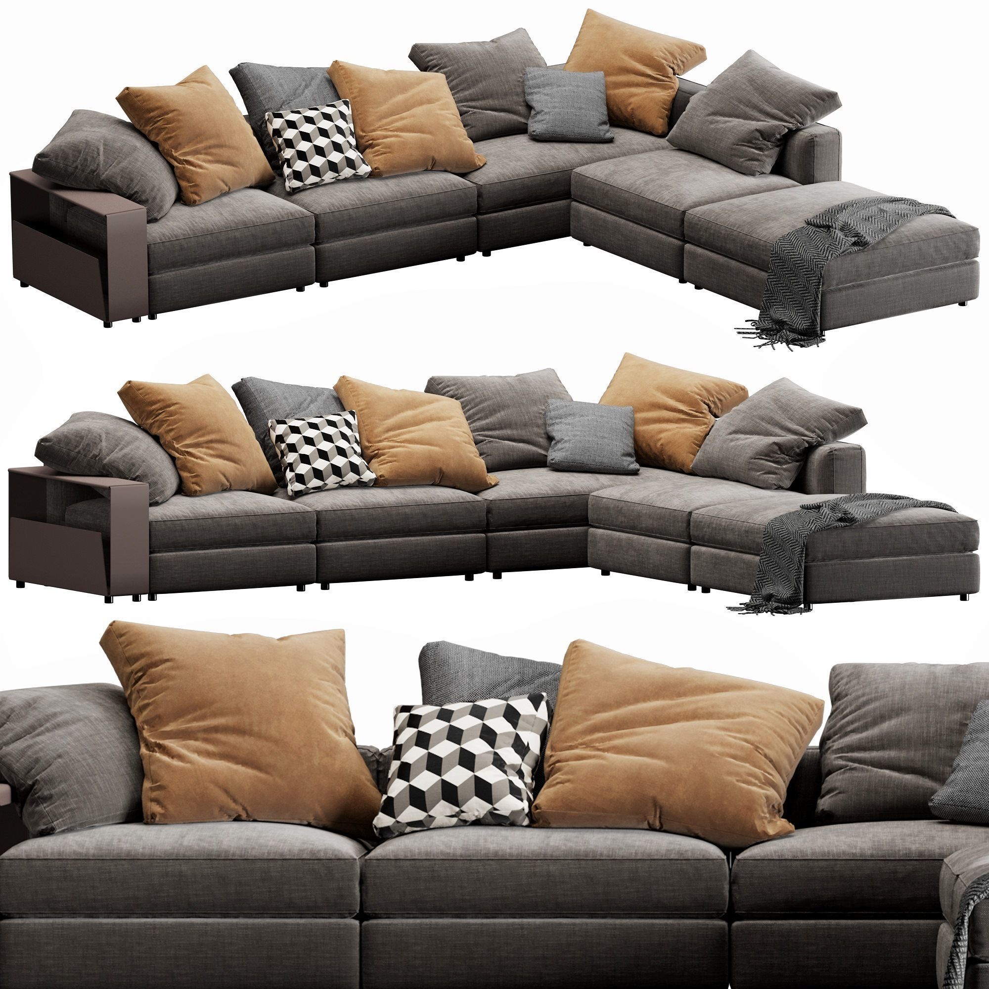 Flexform Harper Sectional 3D model | CGTrader