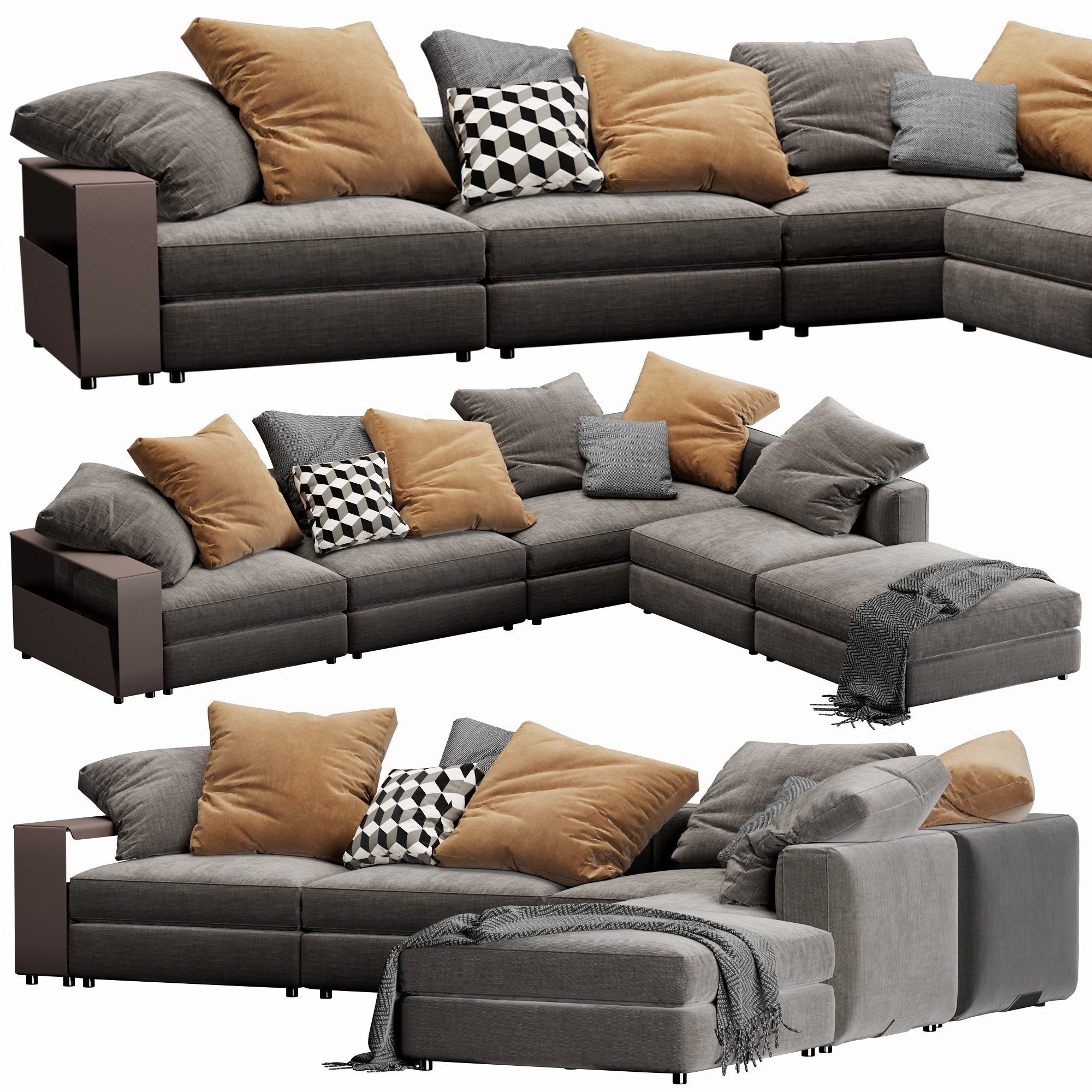 Flexform Harper Sectional 3D model | CGTrader