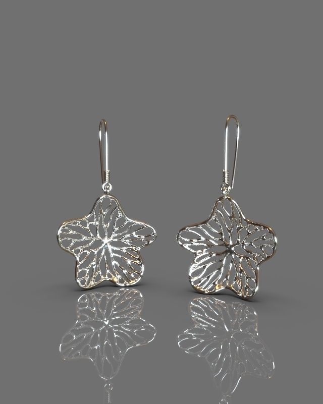 Fashion earrings 3D model 3D printable | CGTrader