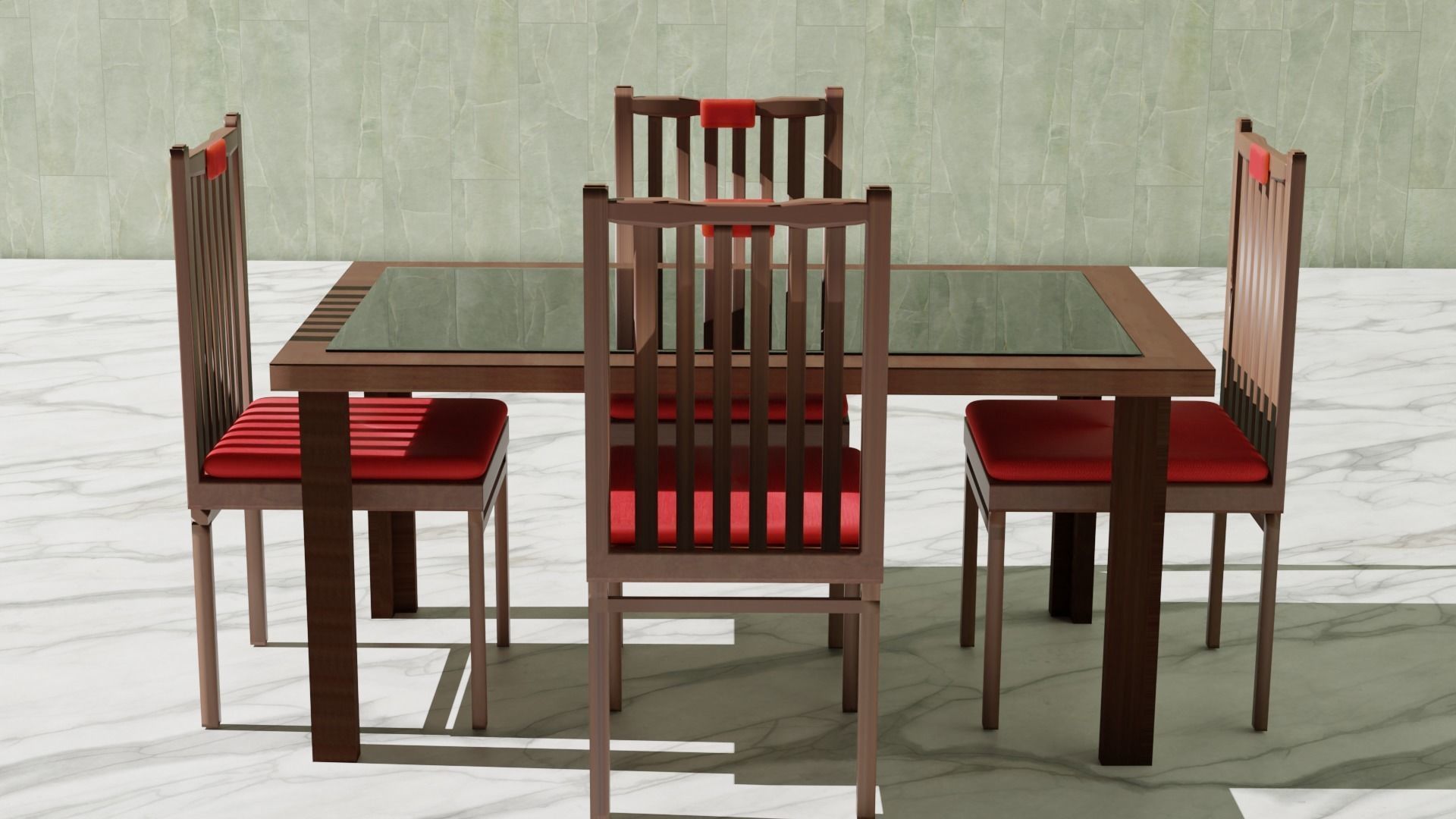 Dinning Table Set 3D Model free 3D model | CGTrader