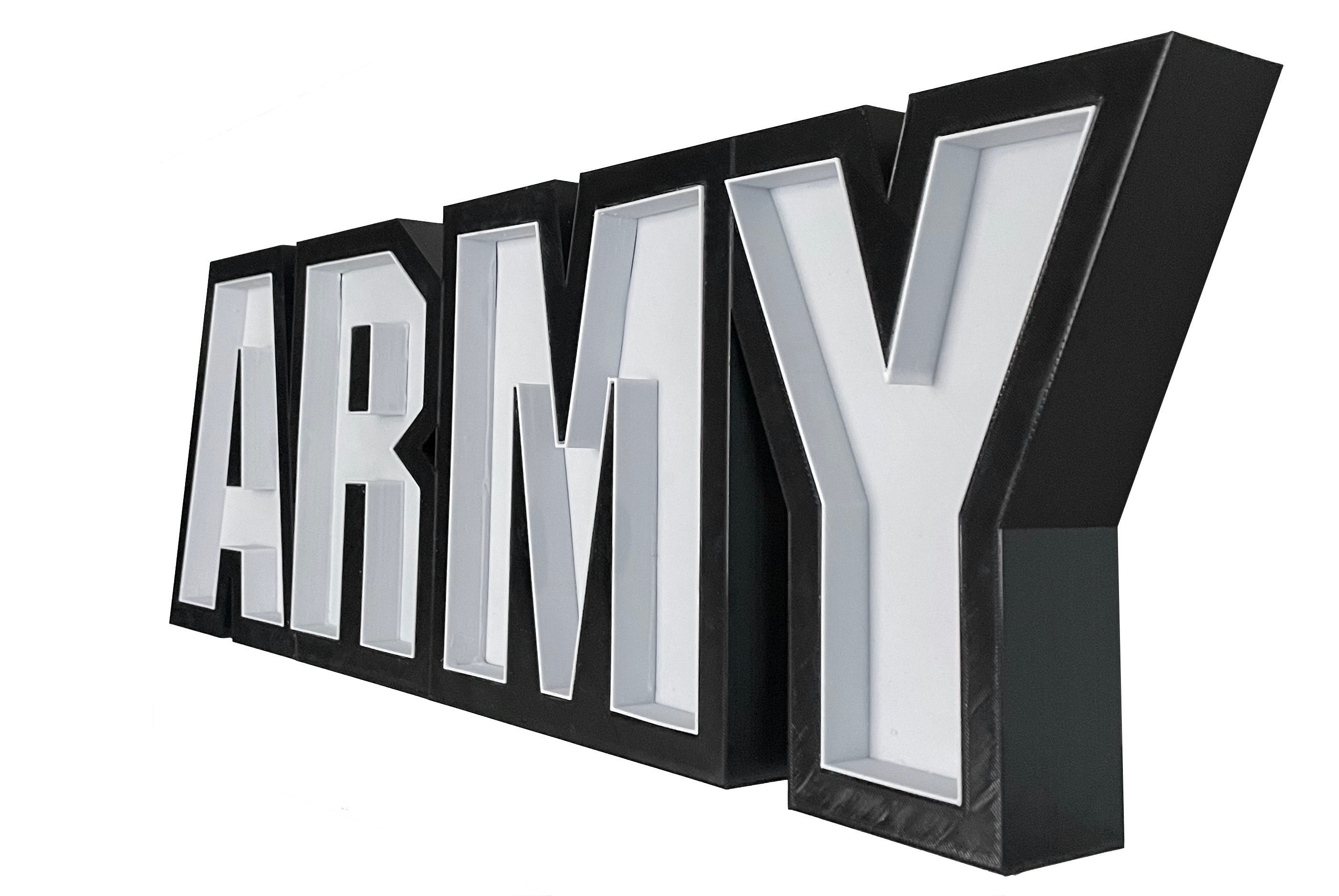 LED Army Sign 3D model 3D printable | CGTrader