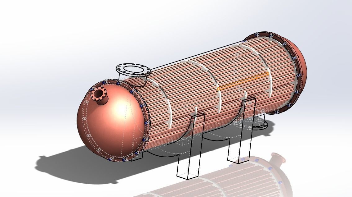Heat exchanger type shell and tube 3D model 3D printable | CGTrader