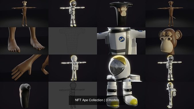 NFT Ape Collection VR / AR / low-poly | CGTrader