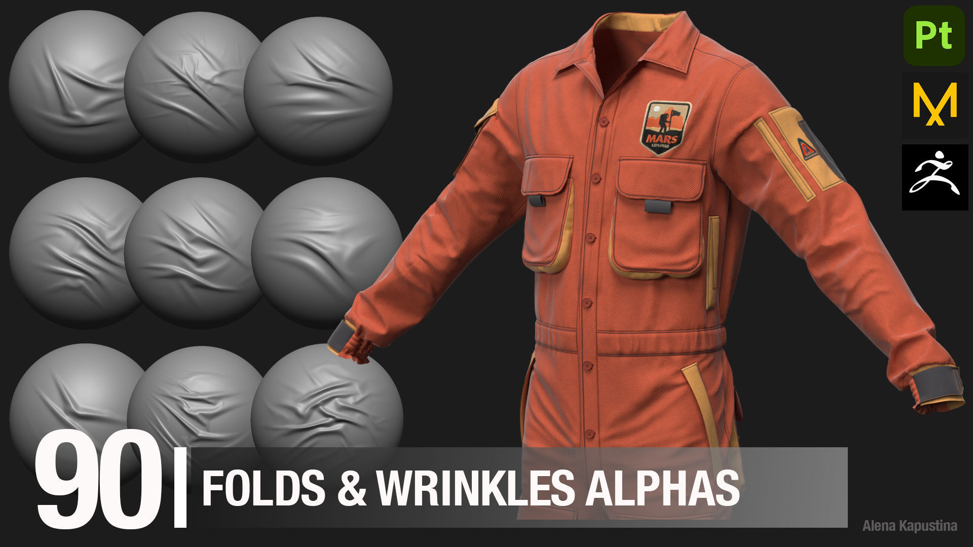 90 Folds and Wrinkles Alphas Psd format 3D model | CGTrader