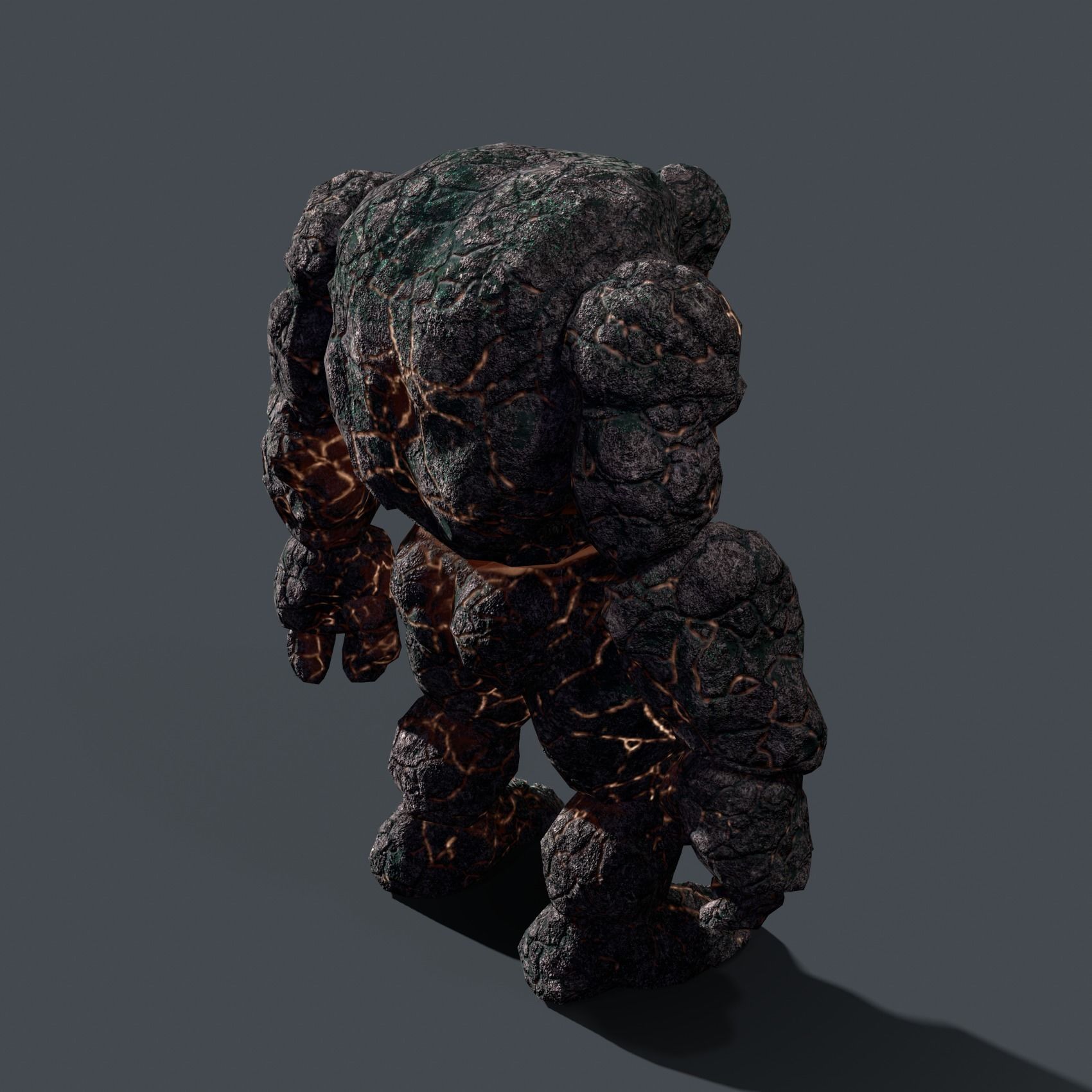3D model Elemental Golem - Lava Black - VR / AR / low-poly | CGTrader