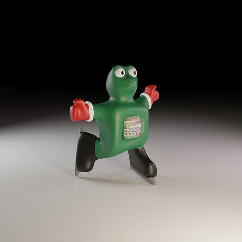 3D model Turtle ice skating VR / AR / low-poly | CGTrader