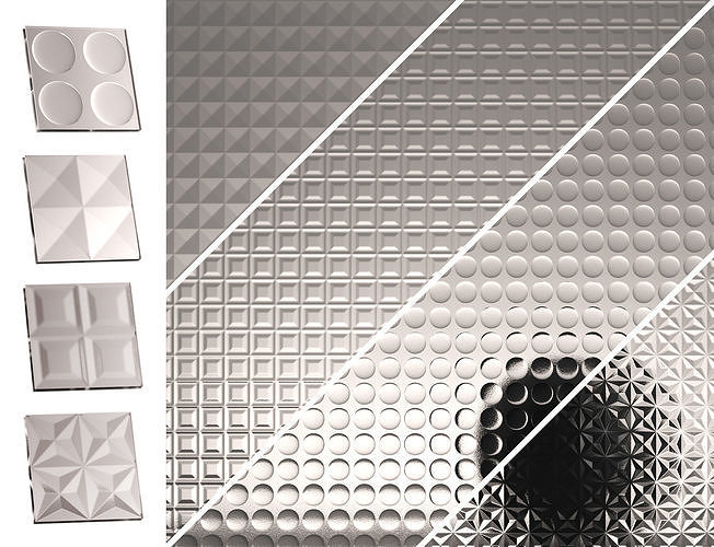 Texture Fluted Glass Set 02 VR / AR / low-poly | CGTrader