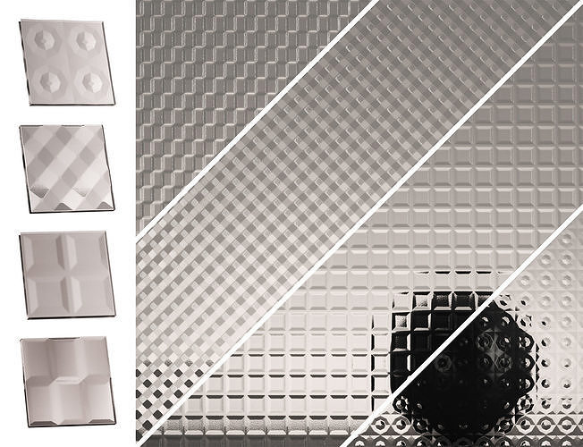 Texture Fluted Glass Set 04 VR / AR / low-poly | CGTrader