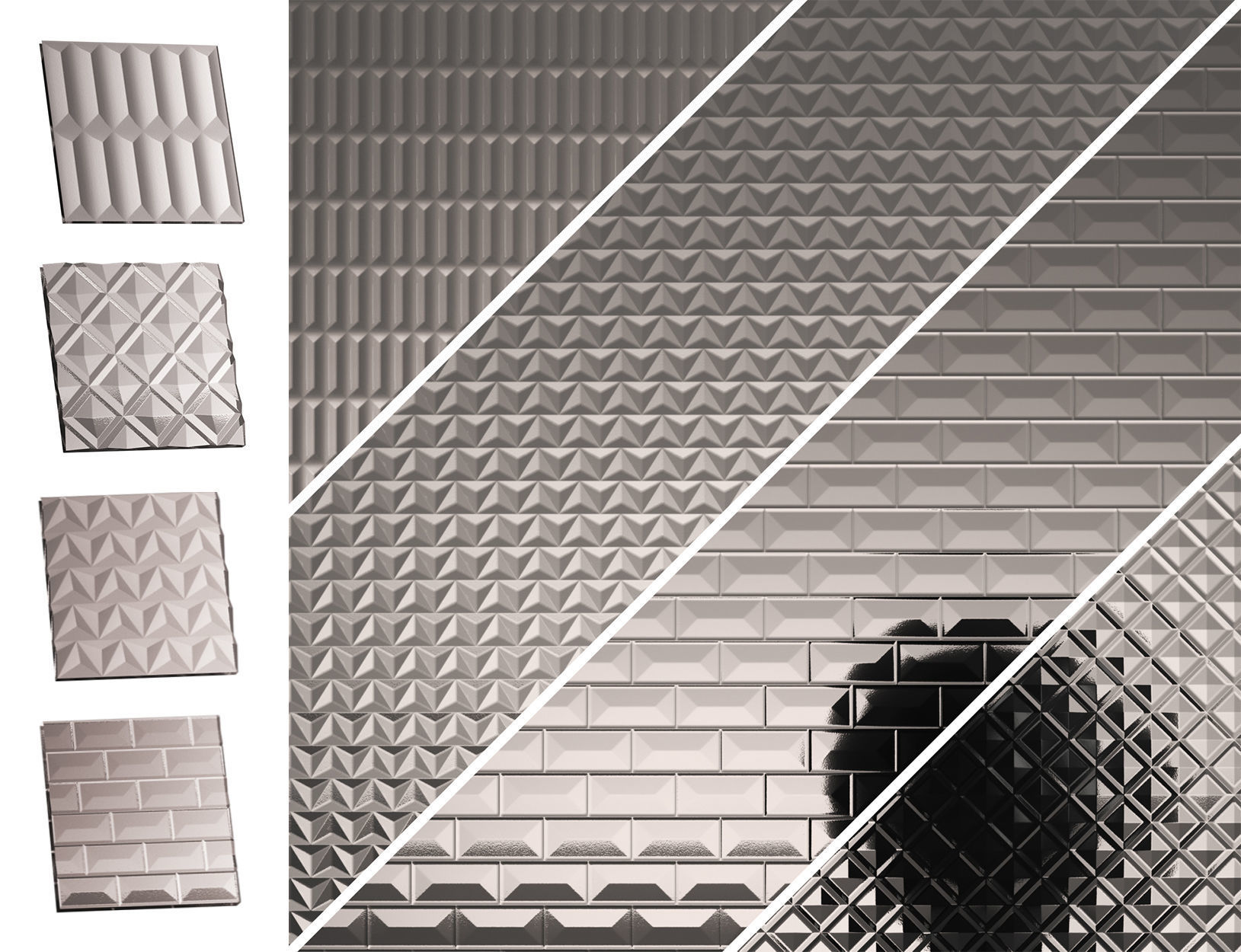 Texture Fluted Glass Set 06 VR / AR / low-poly | CGTrader