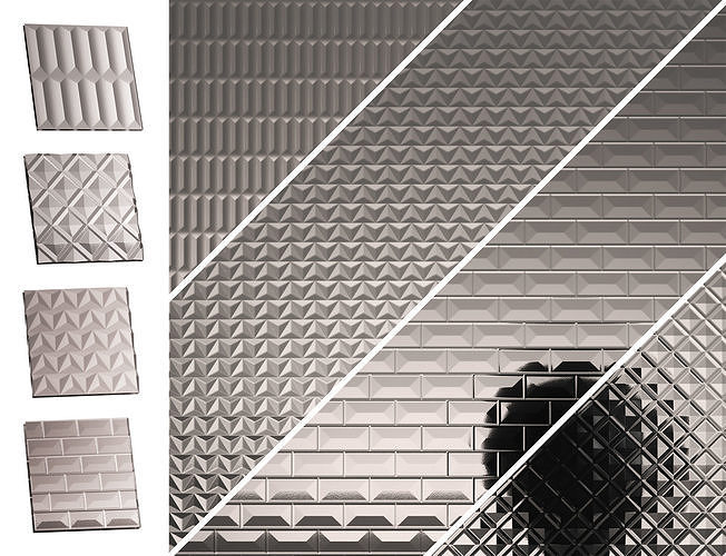 Texture Fluted Glass Set 06 VR / AR / low-poly | CGTrader