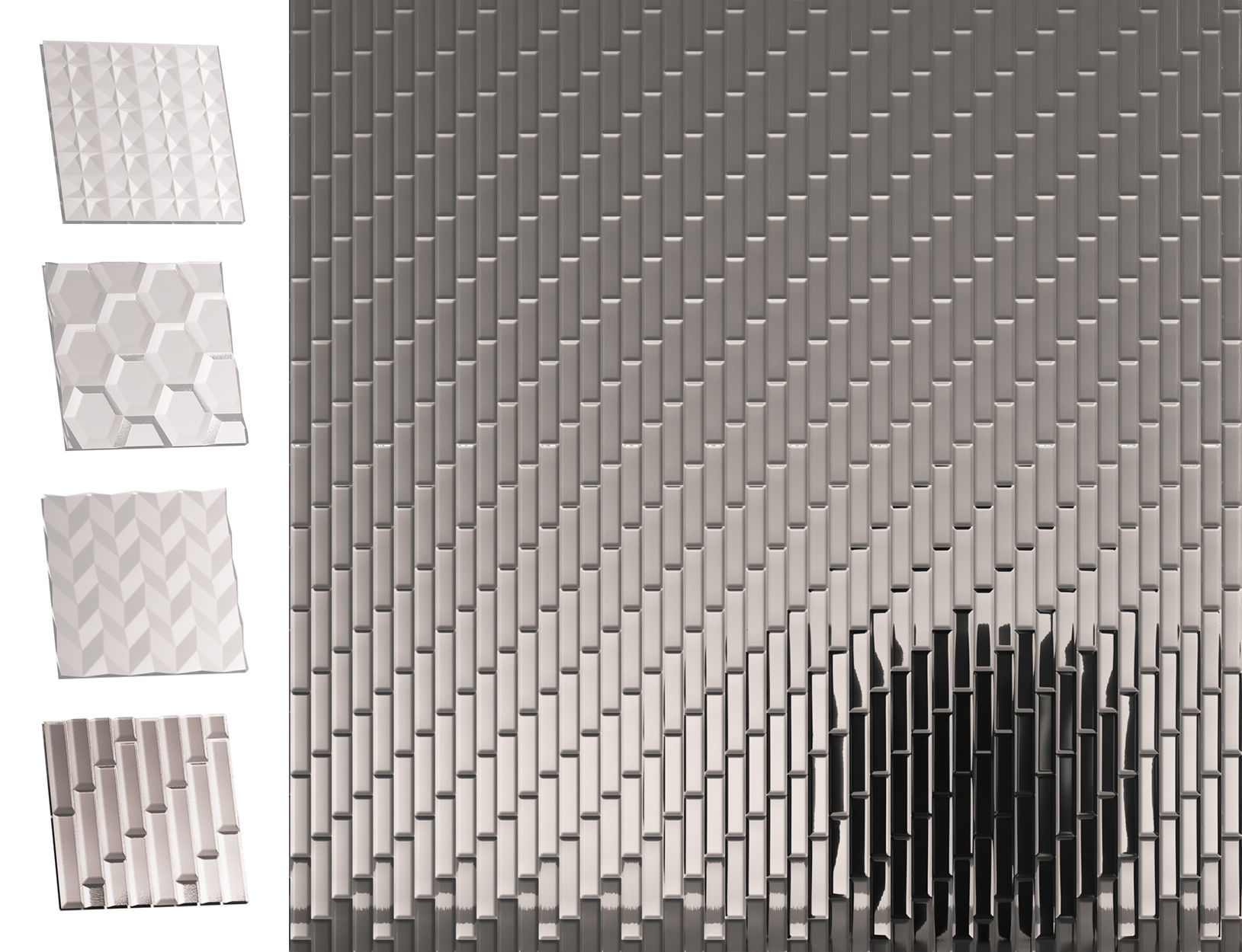 Texture Fluted Glass Set 08 VR / AR / low-poly | CGTrader