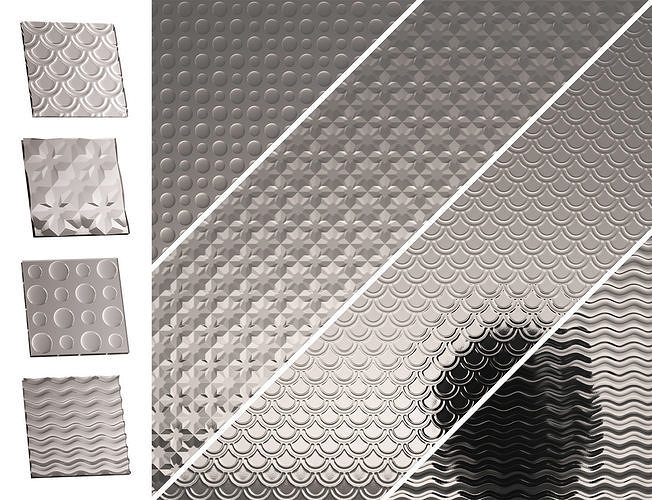 Texture Fluted Glass Set 09 VR / AR / low-poly | CGTrader