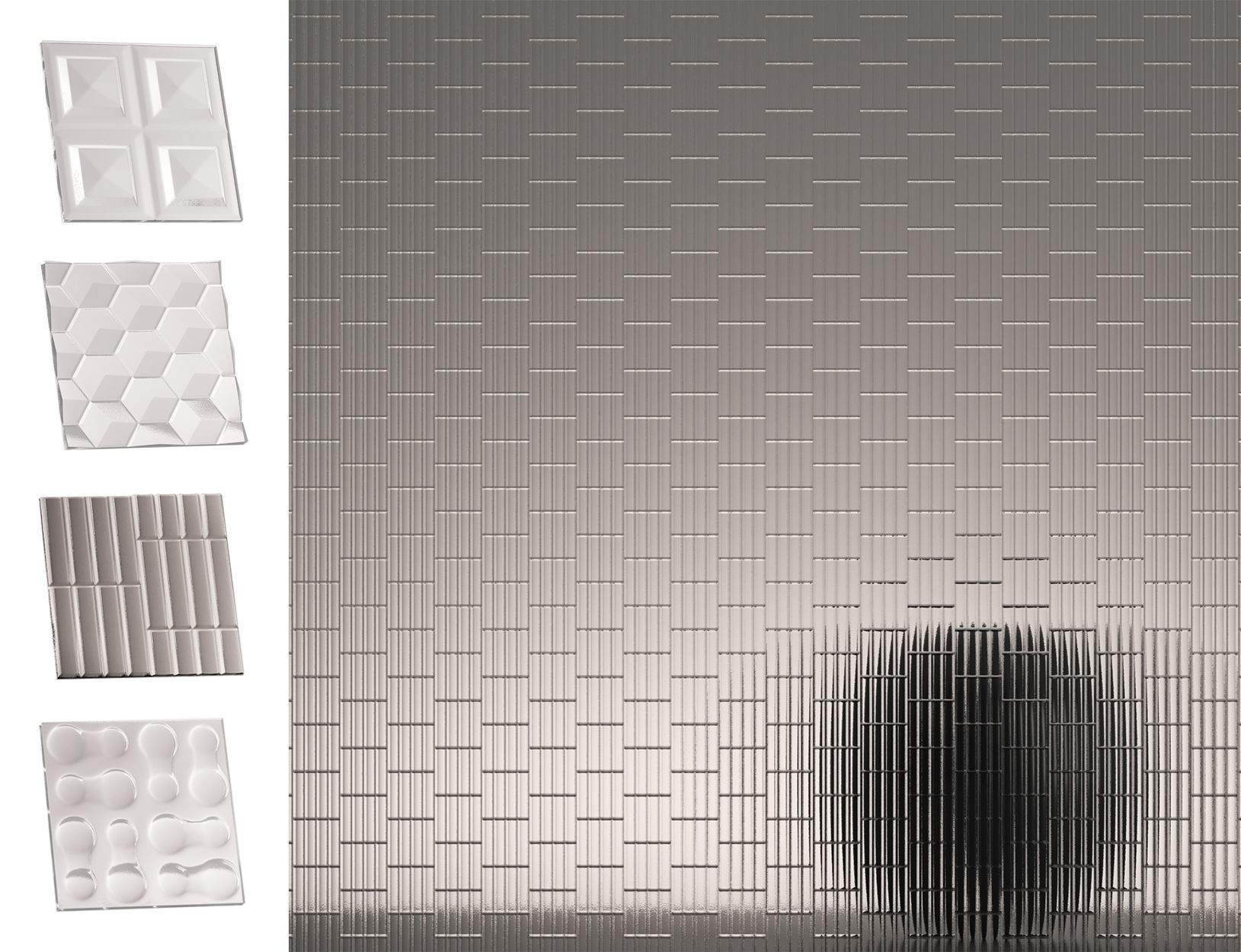 Texture Fluted glass Set 12 VR / AR / low-poly | CGTrader