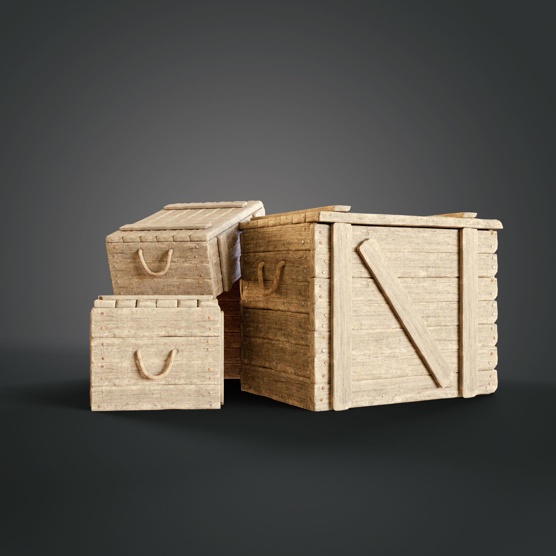 3D model Medieval market container props VR / AR / low-poly | CGTrader