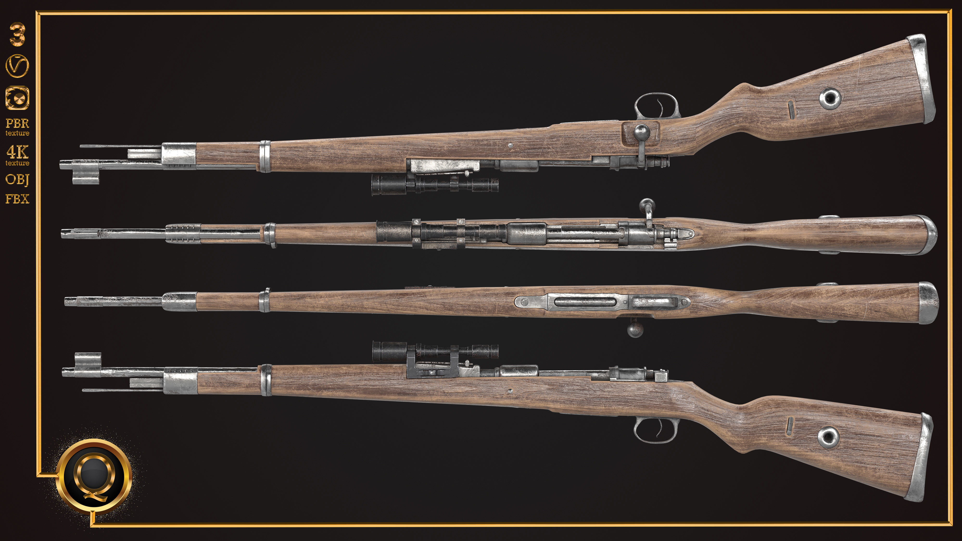 Old rifle gun 3D model | CGTrader