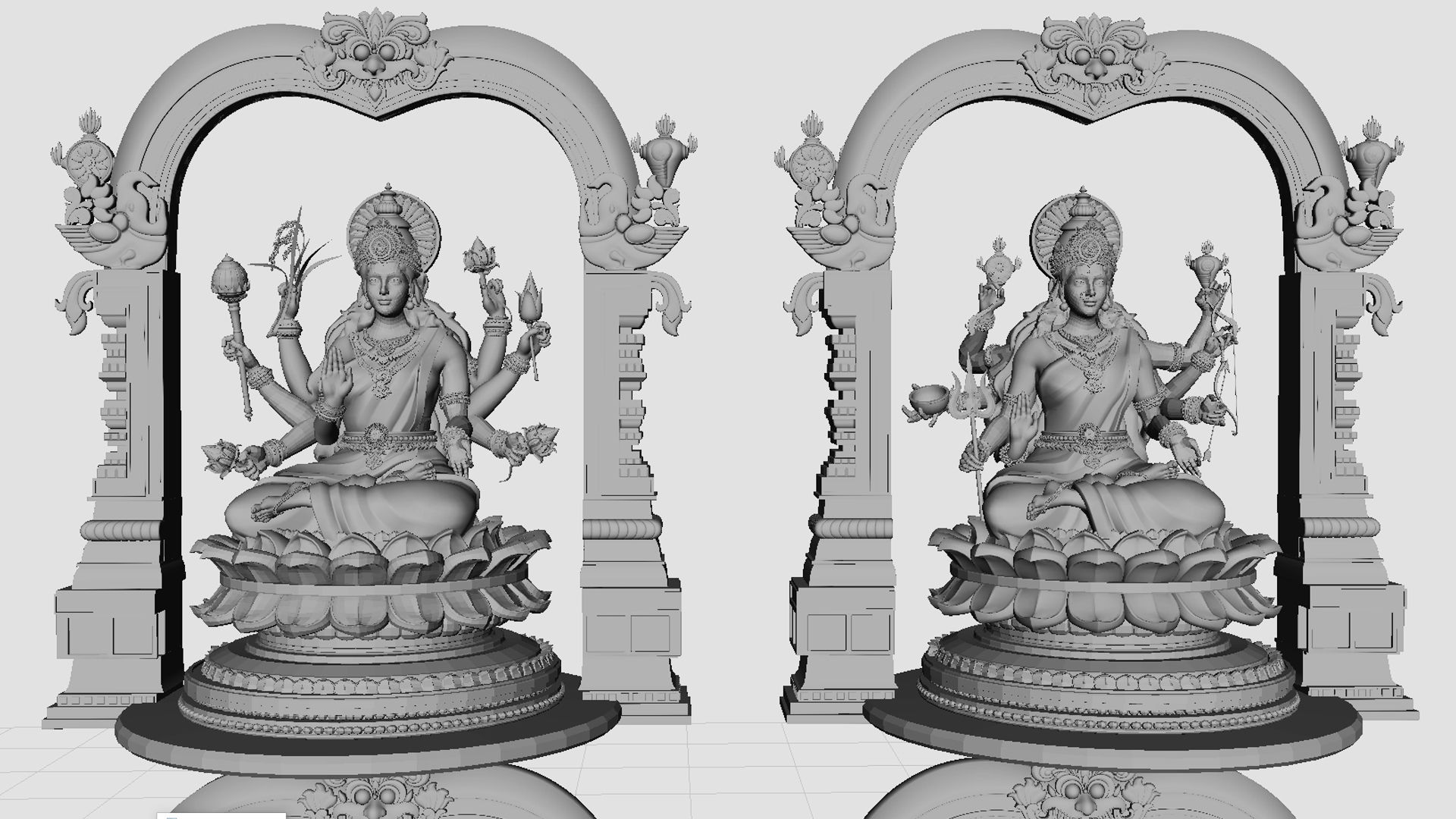 god Ashtalakshmi lakshmi models 3D model | CGTrader