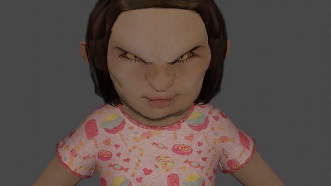 Baby Mina Monster Version free VR / AR / low-poly 3D model rigged ...