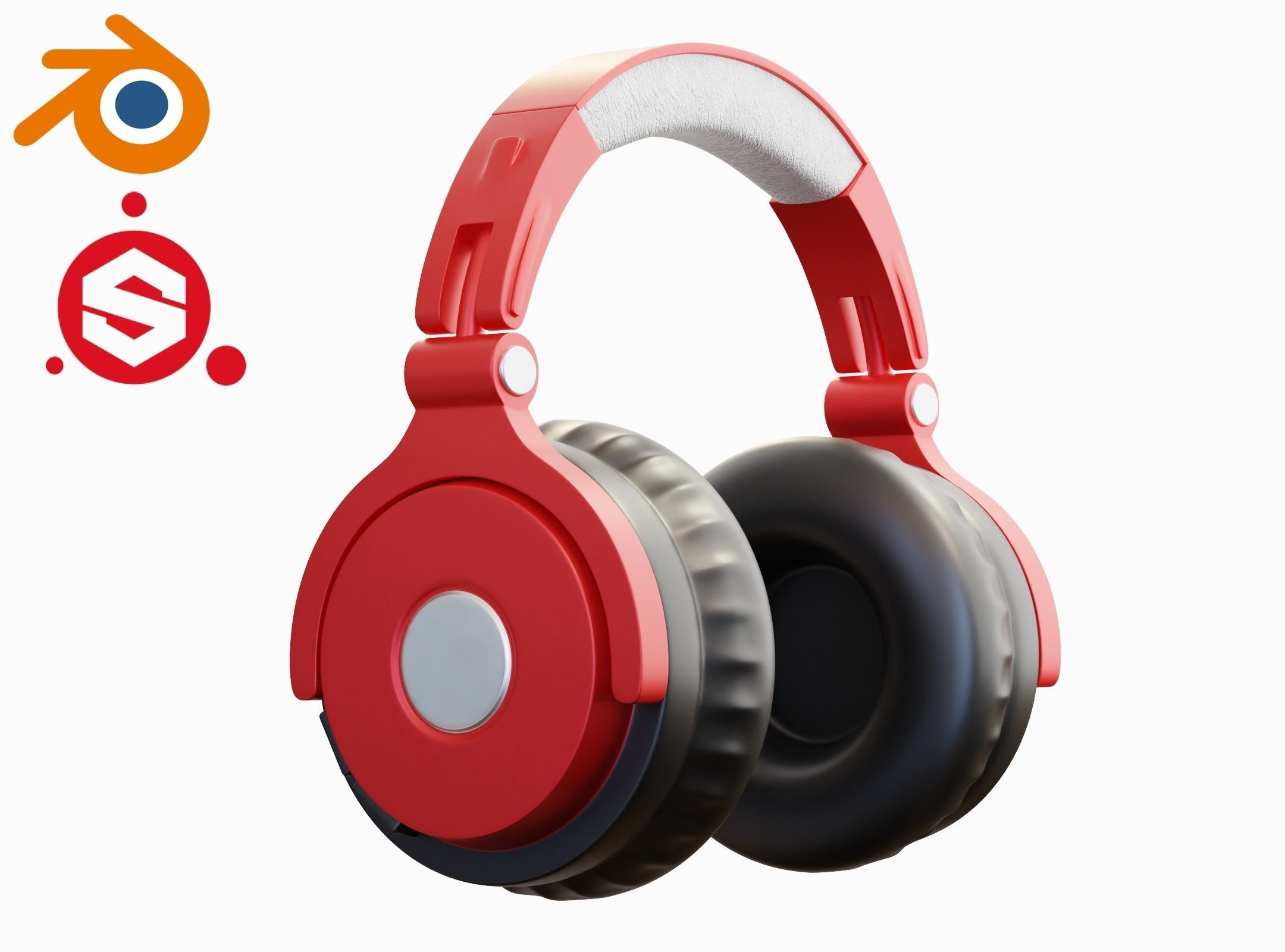 3D model Headphone Red PBR Subdivision Ready for Film VR / AR / low ...