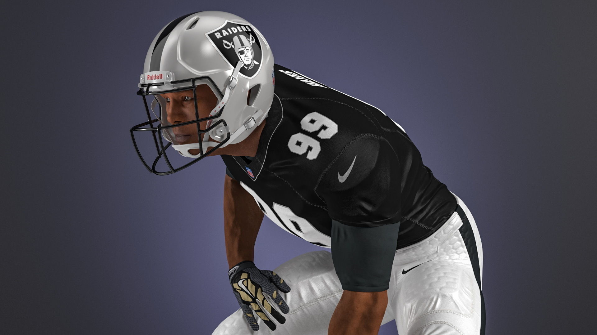 Las Vegas Raiders American Football Player Rigged Fur 3D model rigged ...