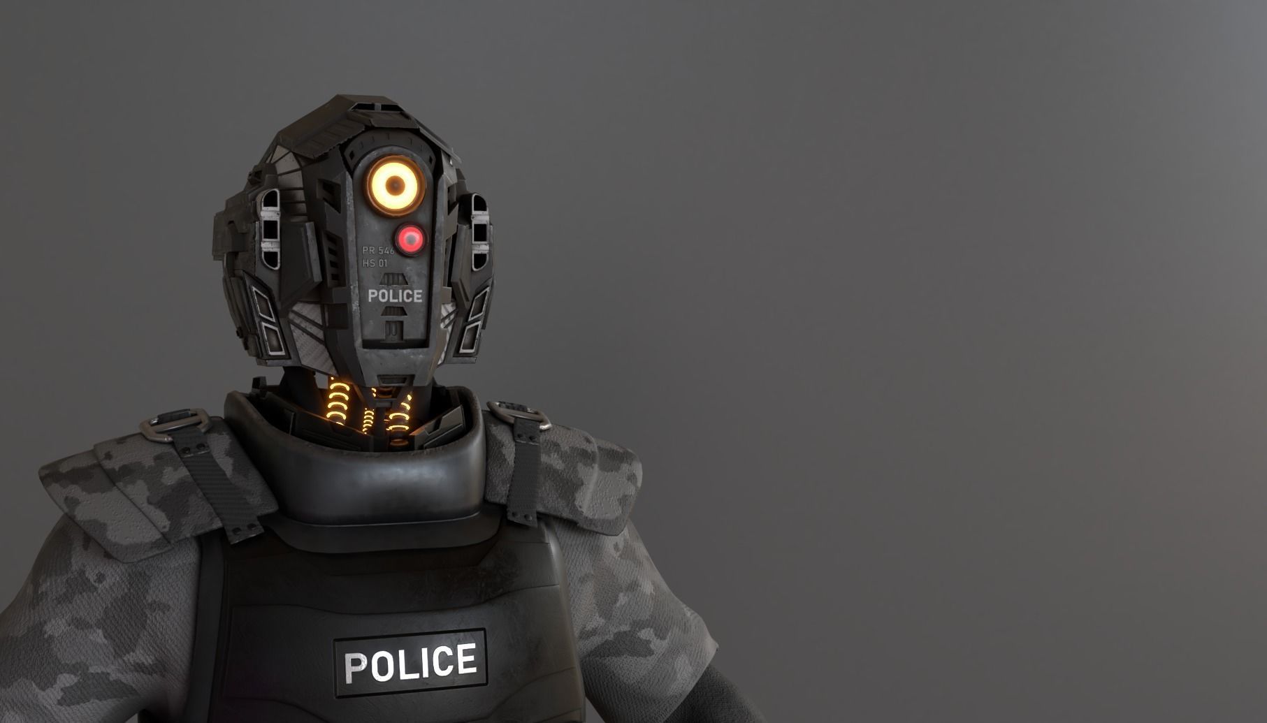 3D model Futuristic police cop robot VR / AR / low-poly | CGTrader