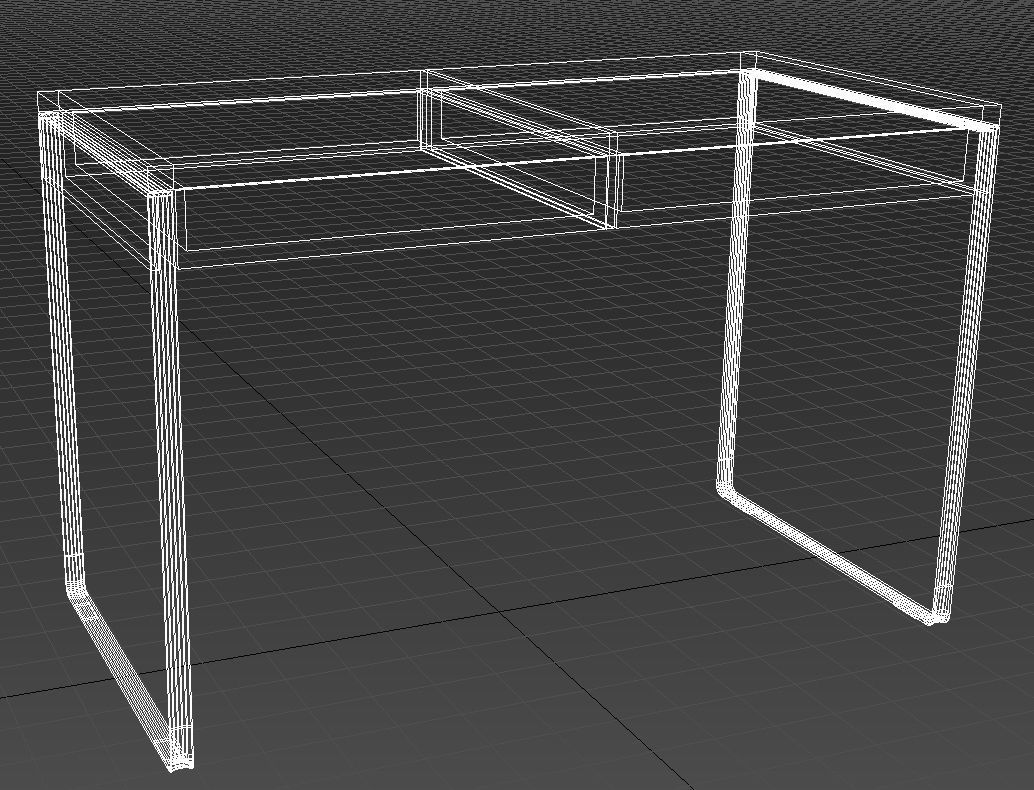 Desk with drawers steel legs 3D model | CGTrader