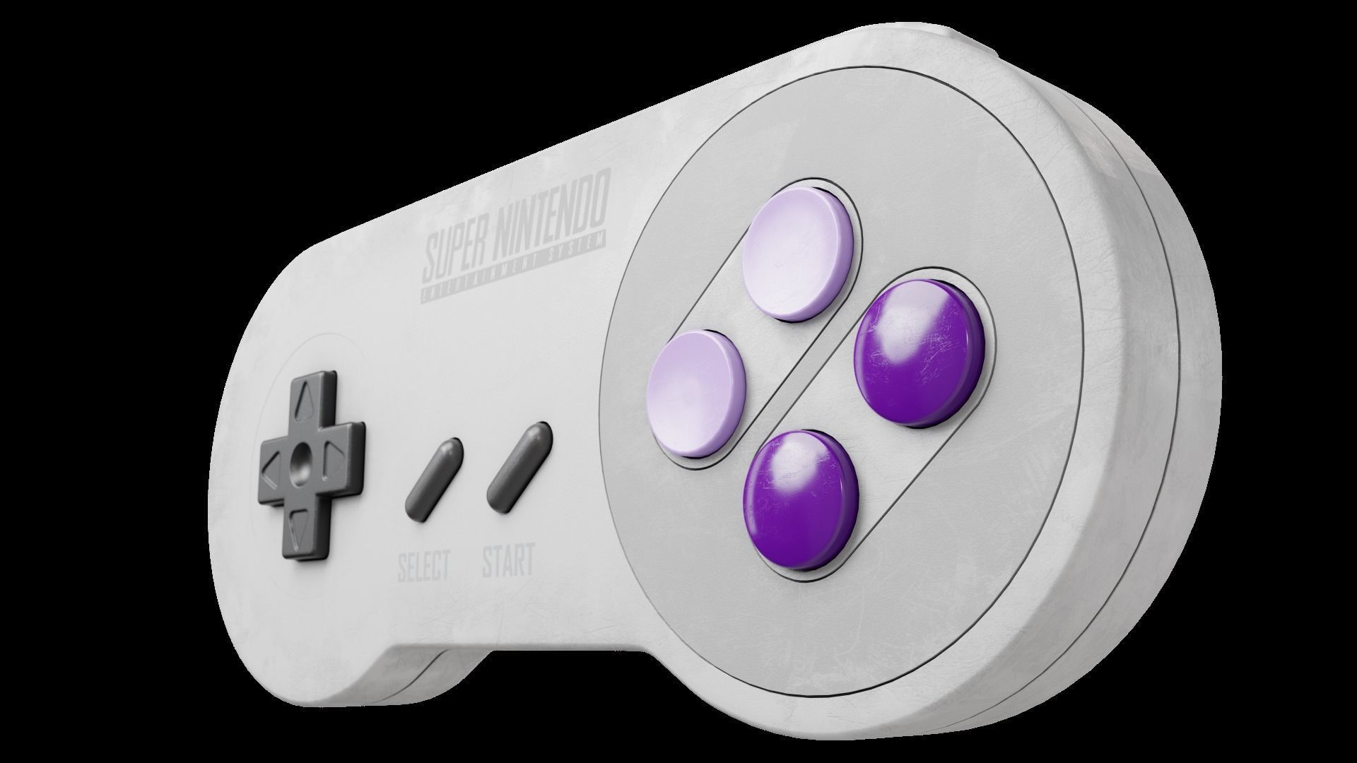 SNES Controller Realistic free 3D model | CGTrader